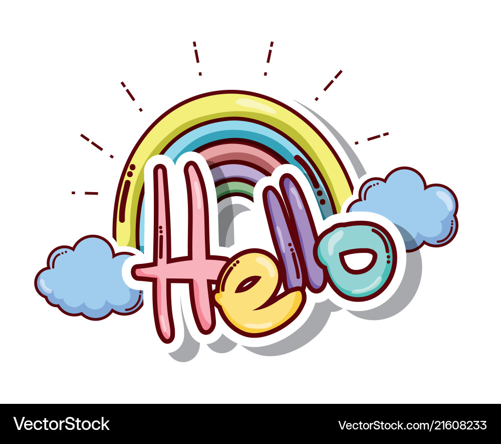 Hello cute card Royalty Free Vector Image - VectorStock
