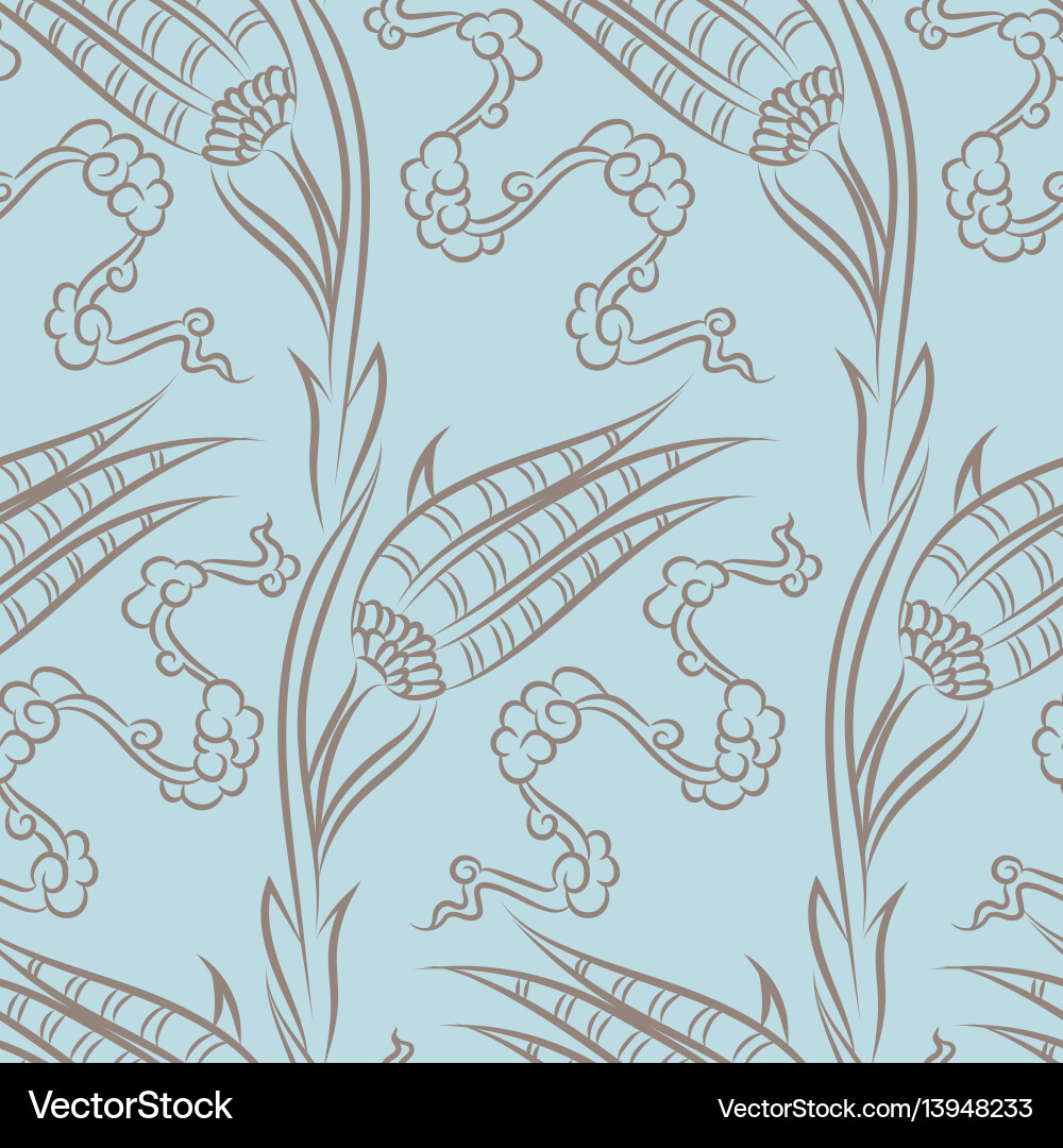 Iznik ceramic tiles floral pattern Royalty Free Vector Image