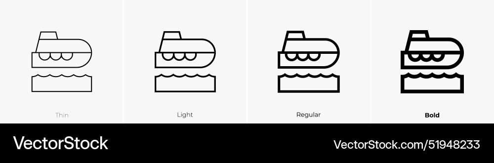 Lifeboat icon thin light regular and bold style Vector Image