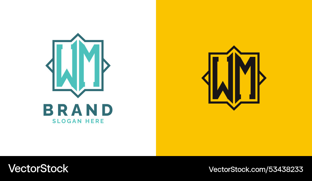 Modern wm monogram logo design initial letter wm Vector Image Modern wm monogram logo design initial letter wm Vector Image