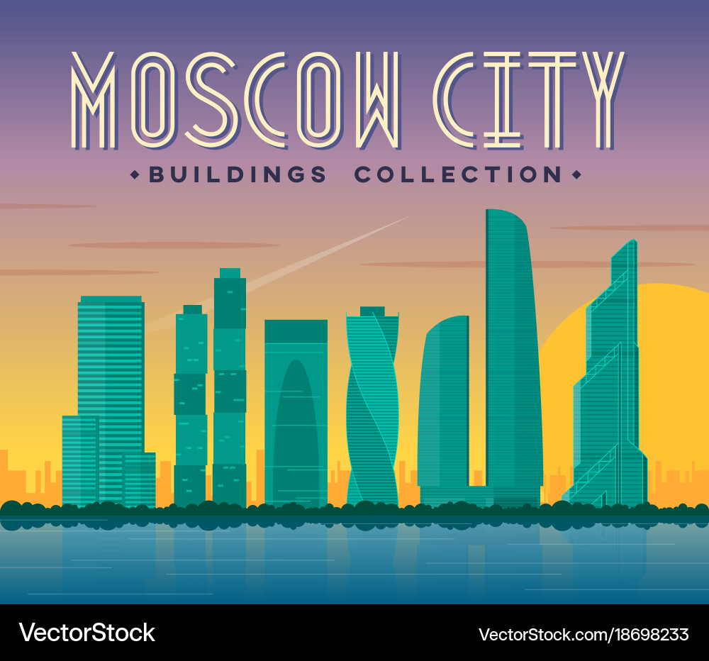 Moscow city buildings Royalty Free Vector Image