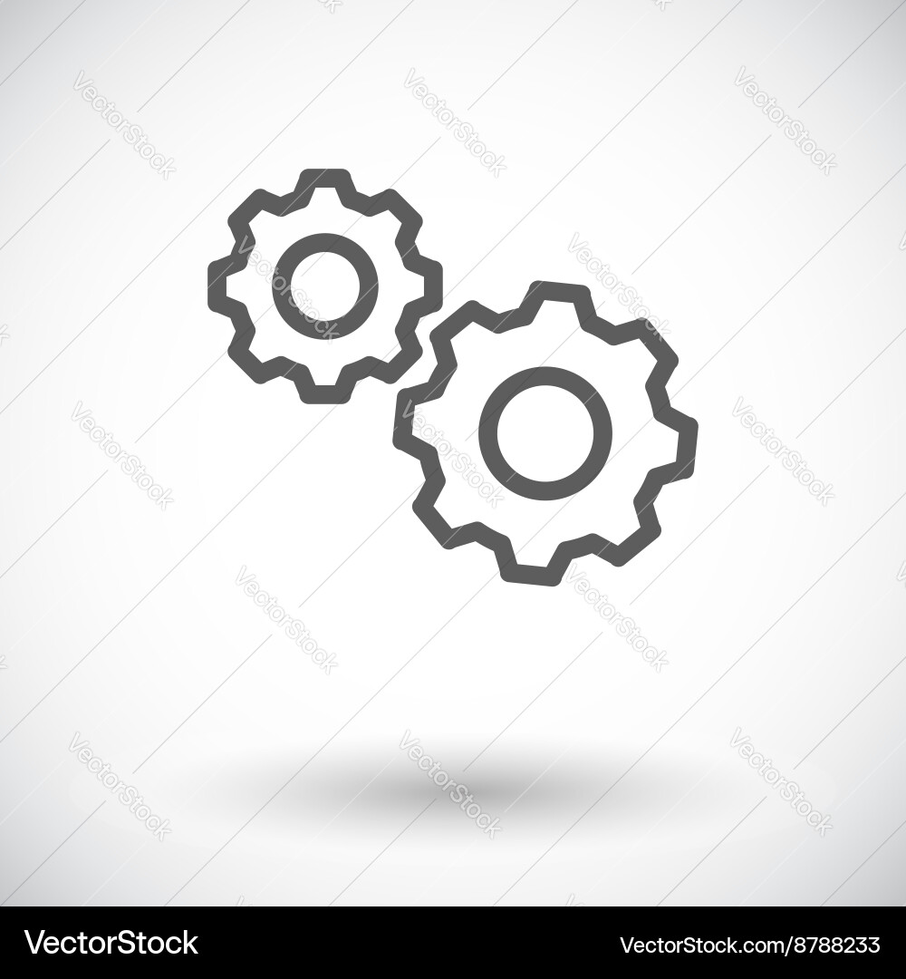 Single Gear Flat Icon Royalty Free Vector Image