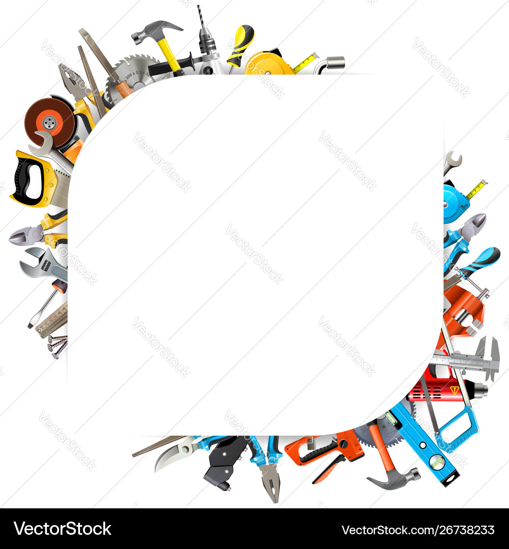 Tools corner frame Royalty Free Vector Image - VectorStock