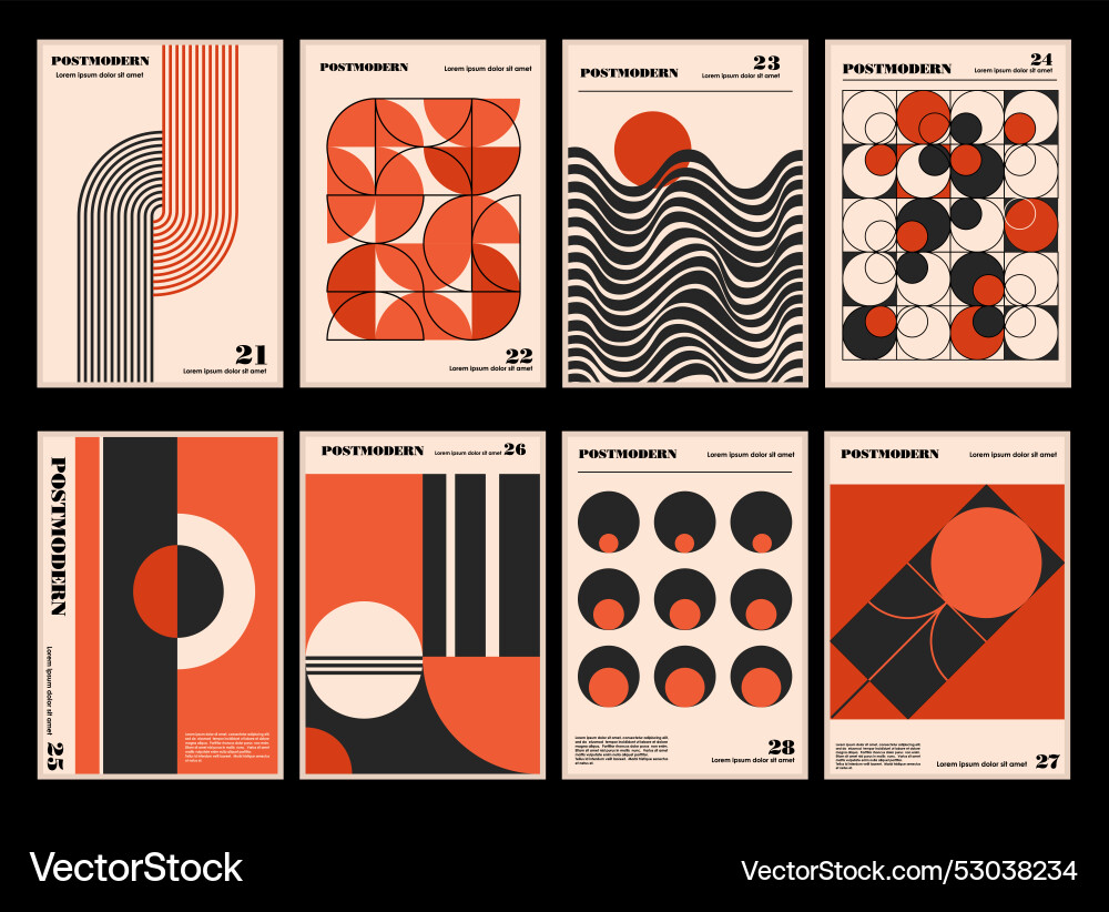 Artworks posters inspired postmodern Royalty Free Vector