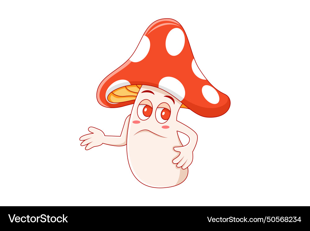 Cute mushroom character design Royalty Free Vector Image