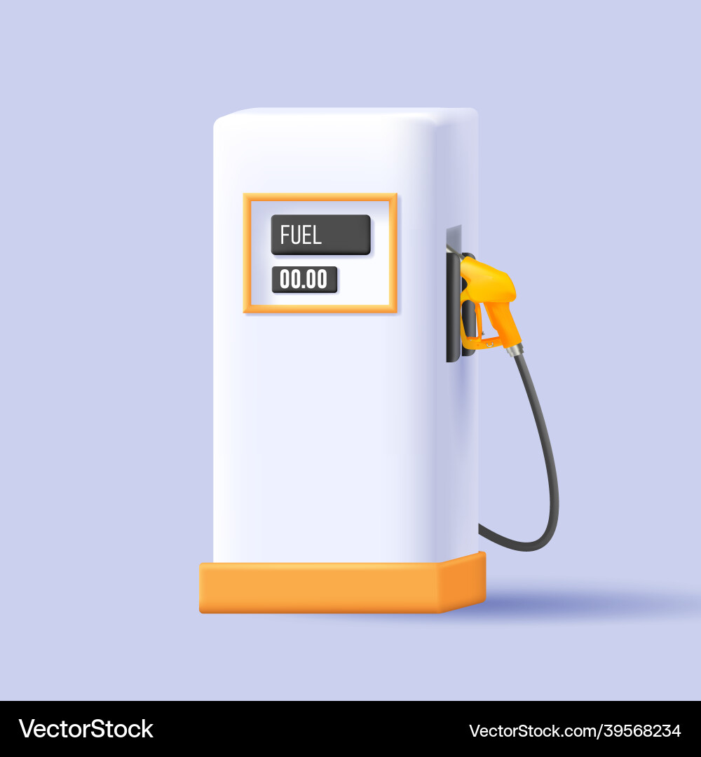 Gas station icon 3d soft render style white Vector Image