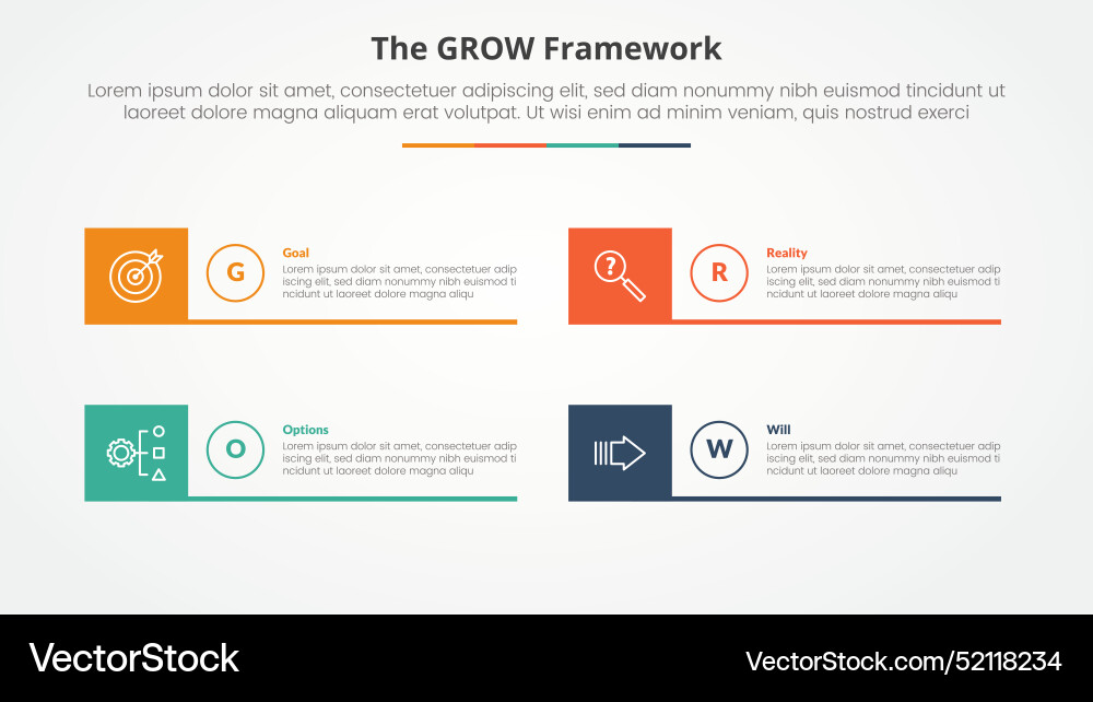 Grow model coaching infographic concept for slide Vector Image