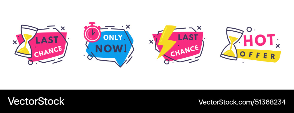 Hot sale countdown badges with last offer Vector Image