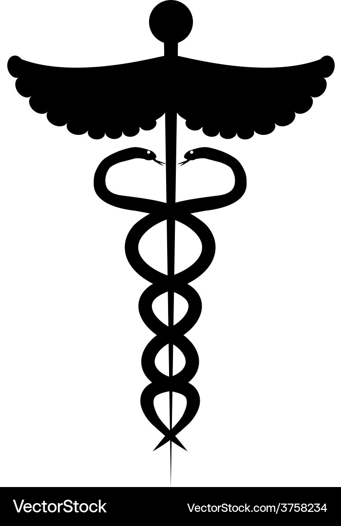 Medical symbol two snakes Royalty Free Vector Image