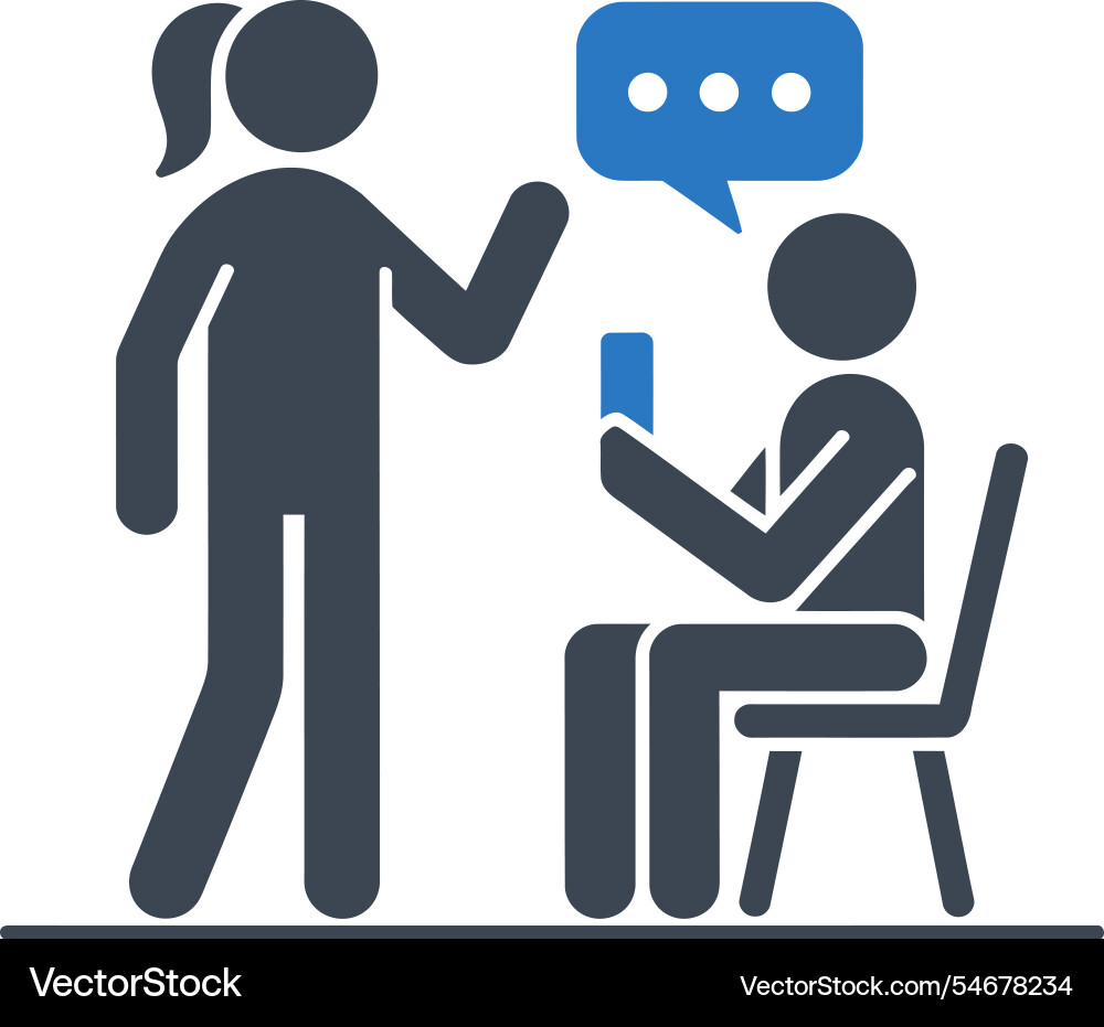 Standing and talking icon Royalty Free Vector Image