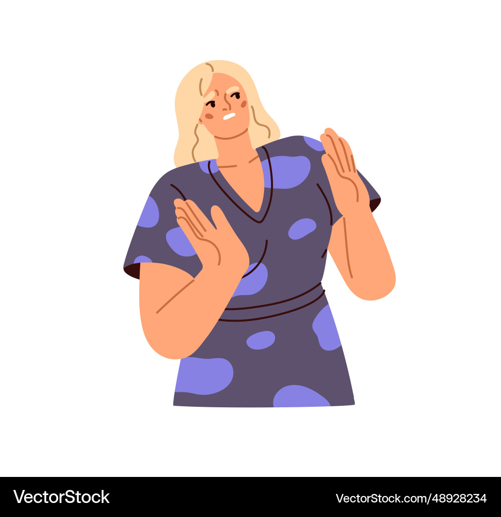 Woman Rejecting with Hand Gesture Royalty Free Vector Image
