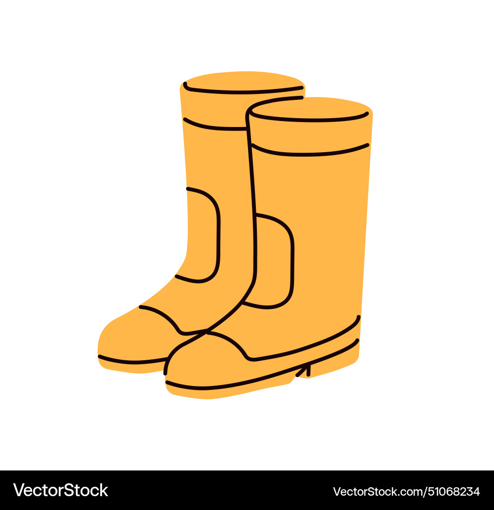 Work rubber gum boots protective footwear Vector Image