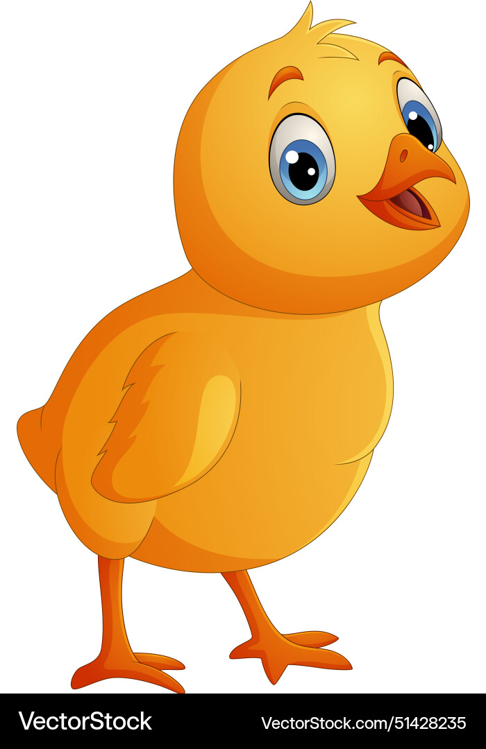 Cartoon little chick isolated on white background Vector Image