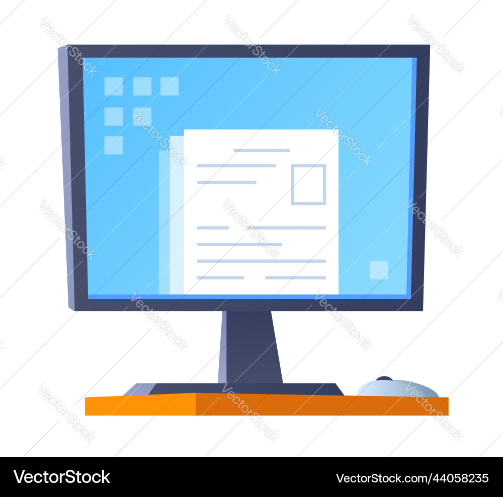 Computer monitor - modern flat design style single
