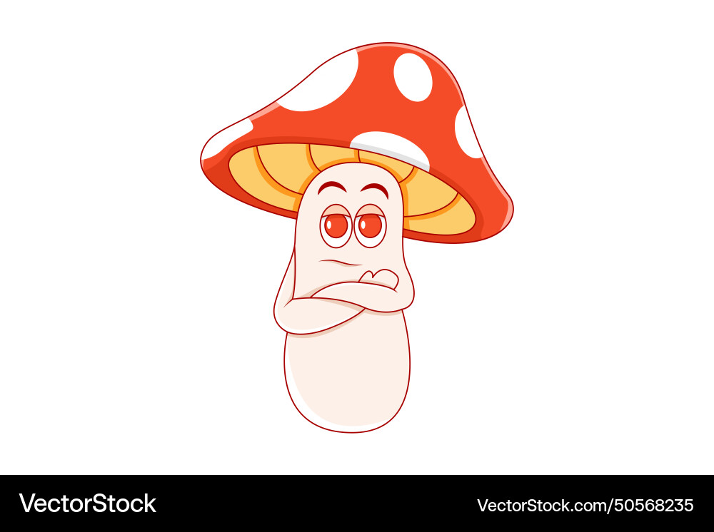 Cute mushroom character design Royalty Free Vector Image