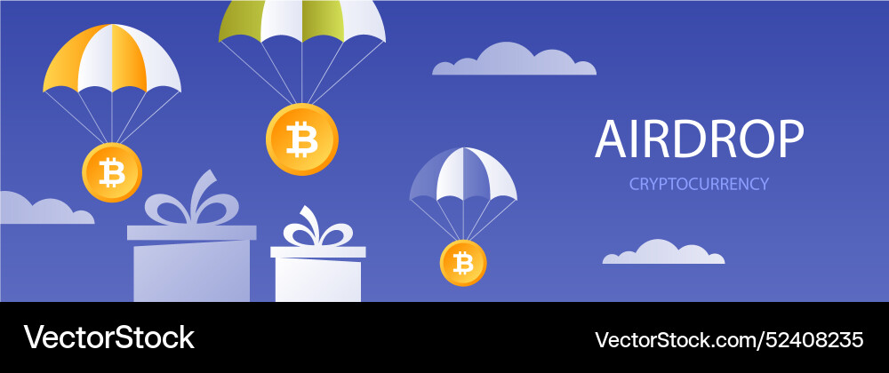 Gradient airdrop horizontal banner Royalty Free Vector Image