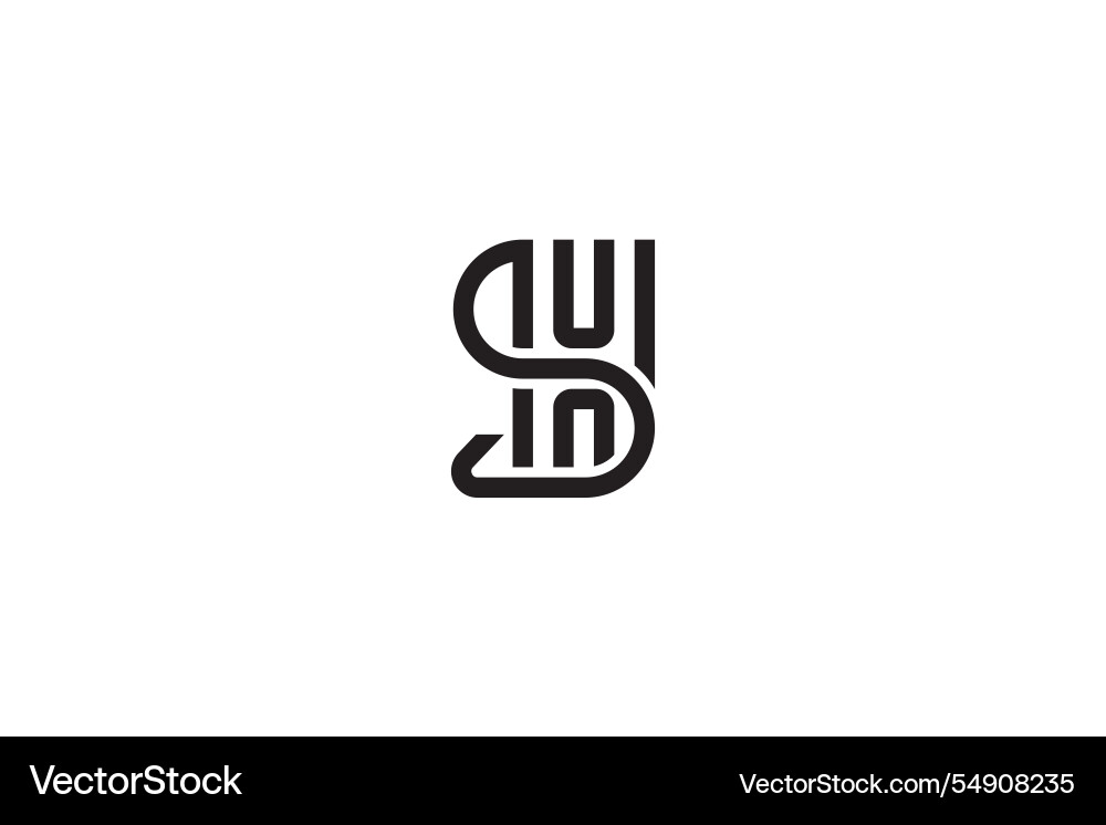 Letter sh logo design Royalty Free Vector Image