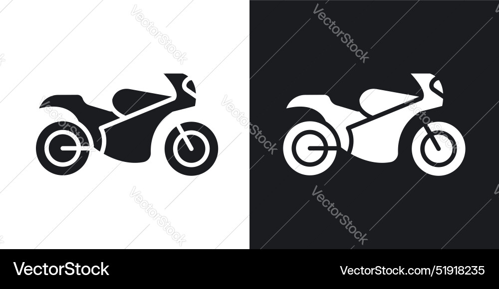 Motorcycle icon set in solid black and white color