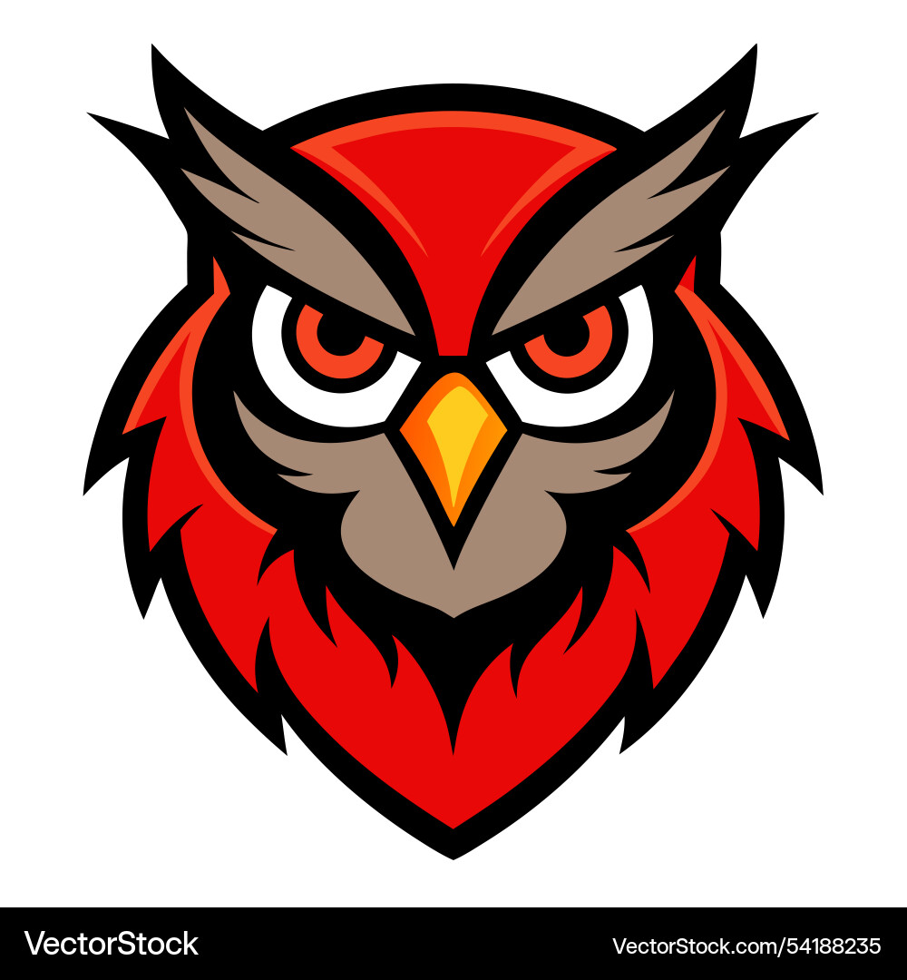 Owl head mascot logo art Royalty Free Vector Image