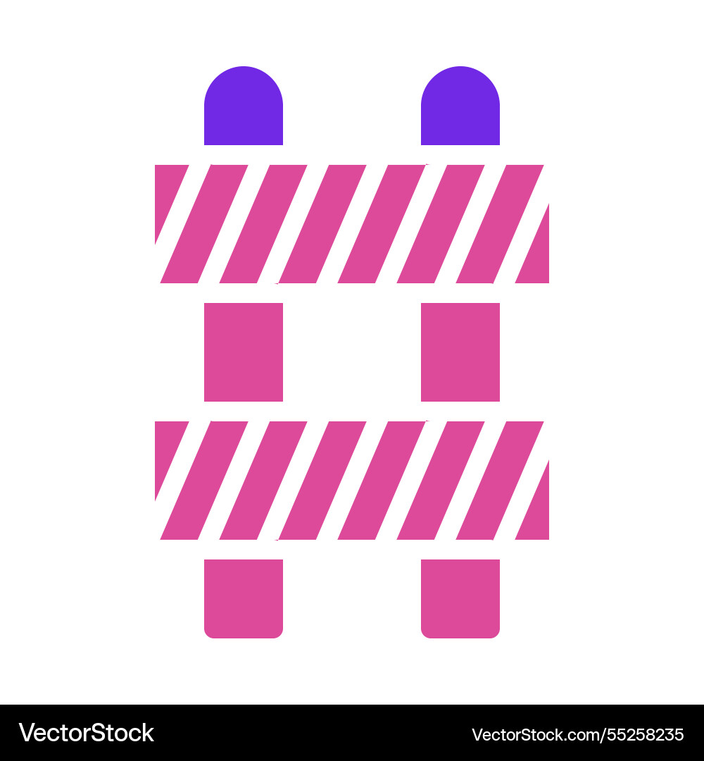 Pink and purple construction barrier icon Vector Image