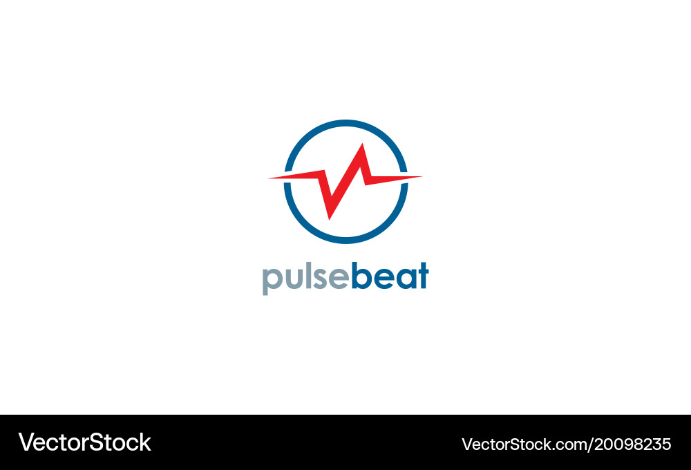 Pulse beat logo Royalty Free Vector Image - VectorStock