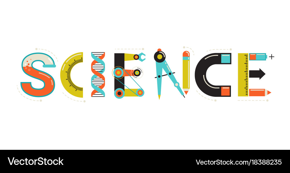Science banner typography and background Vector Image