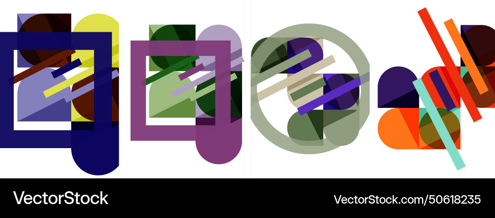 Square and round shape geometric poster set Vector Image