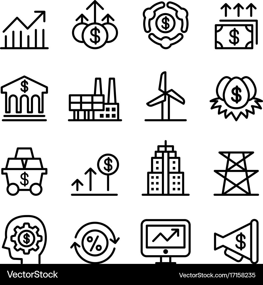 Stock Exchange Icon Set Royalty Free Vector Image