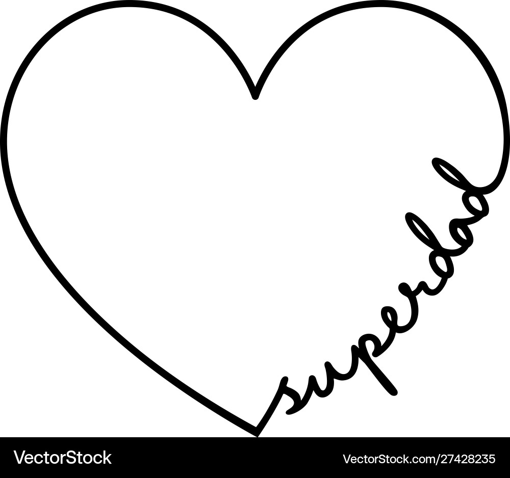 Superdad - calligraphy word with hand drawn heart Vector Image