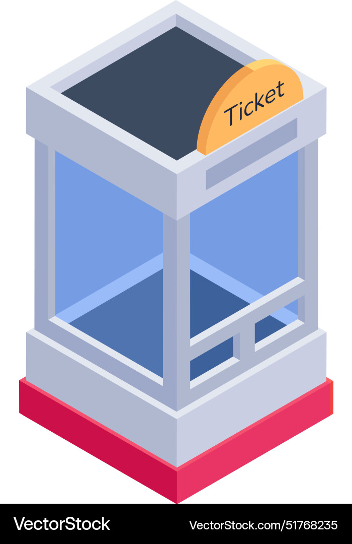Webhandy isometric icon of a ticket counter Vector Image