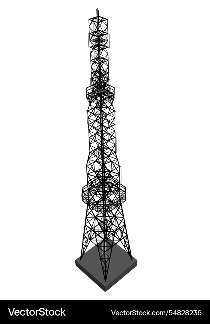 Antenna transmission communication tower Vector Image