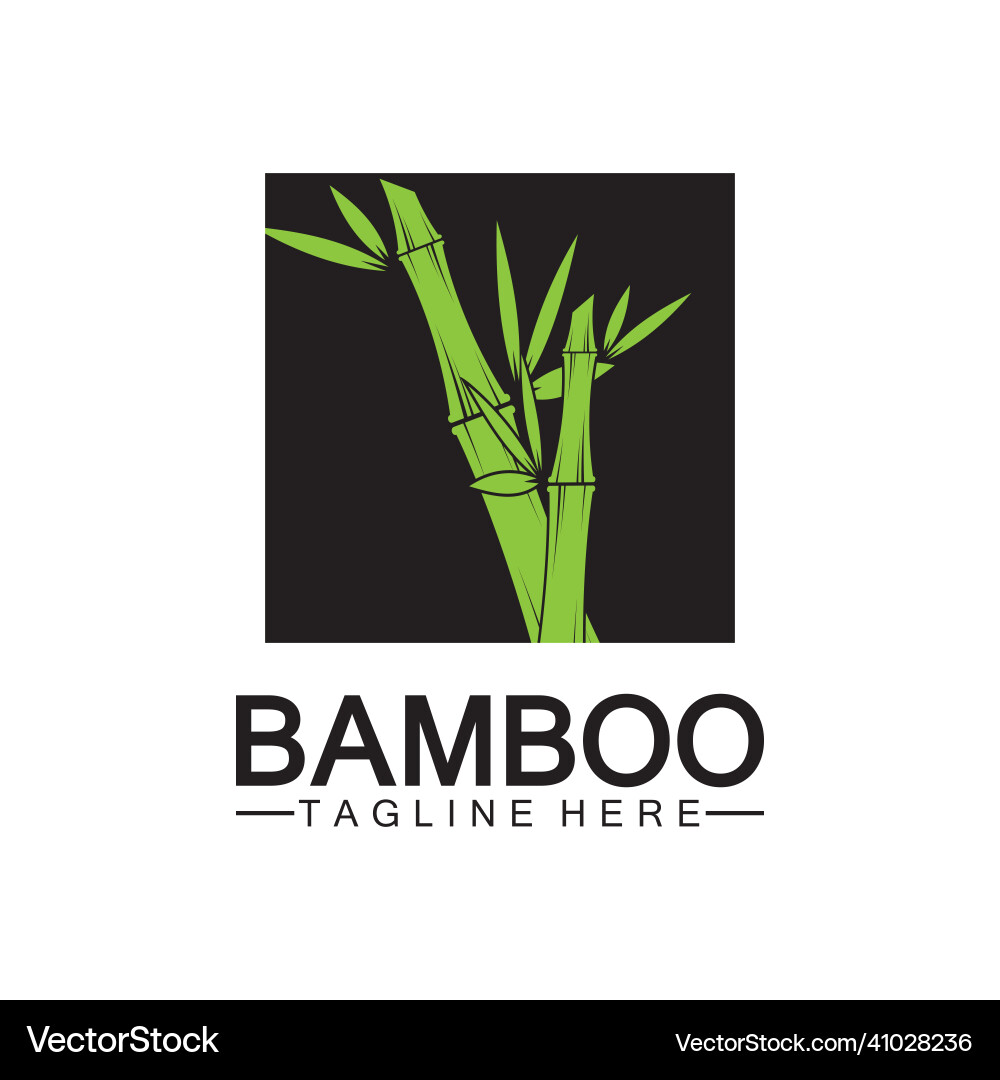 Bamboo logo template icon design Royalty Free Vector Image