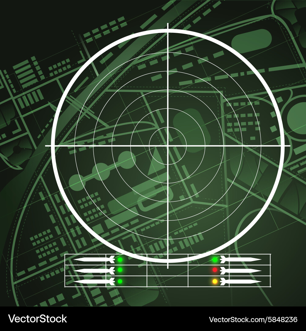 Drone radar screen Royalty Free Vector Image - VectorStock
