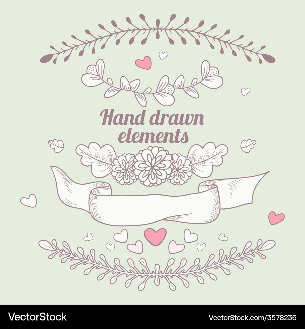 Floral Scroll & Border Elements Royalty Free Vector