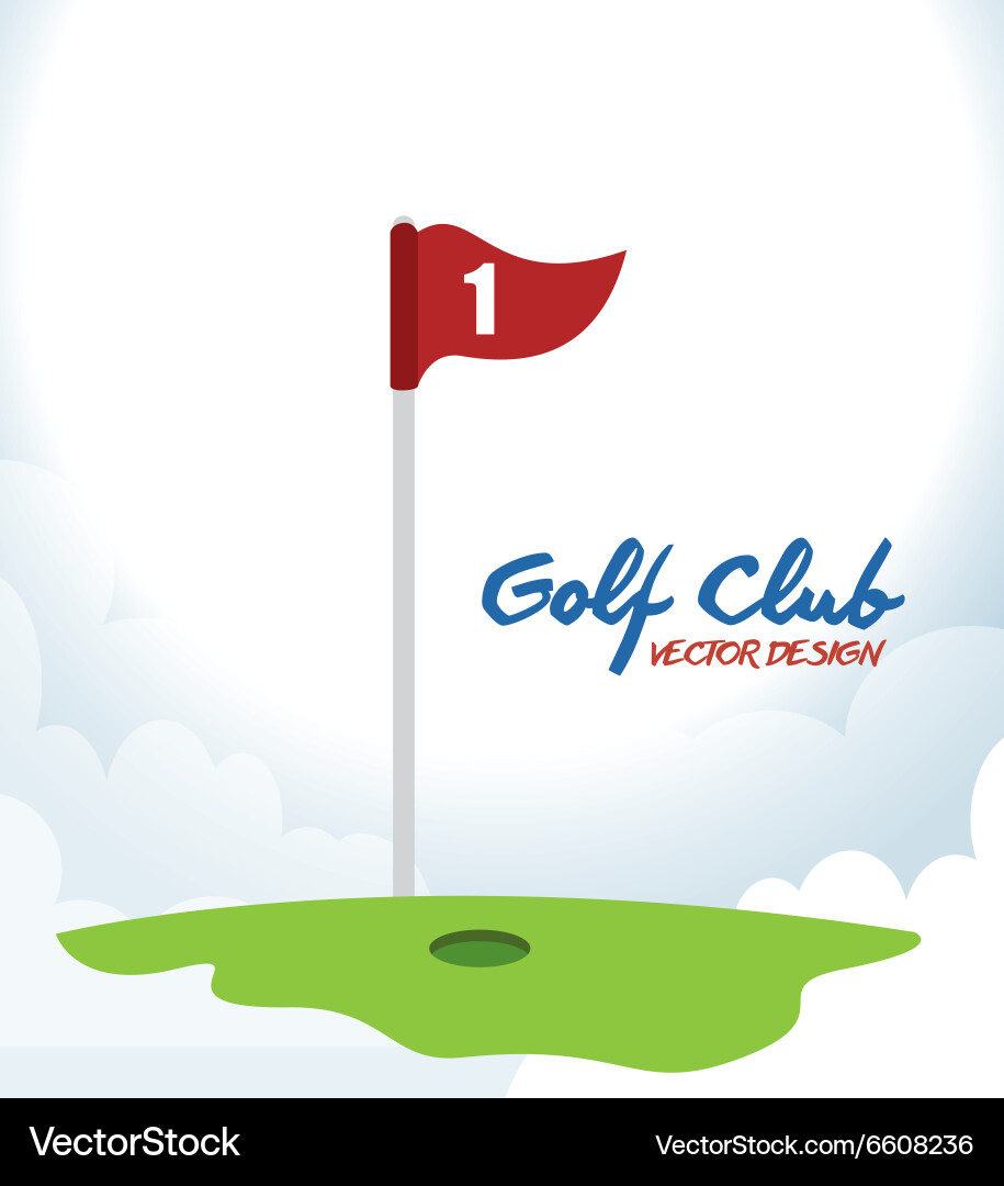 Golf club sport game graphic Royalty Free Vector Image