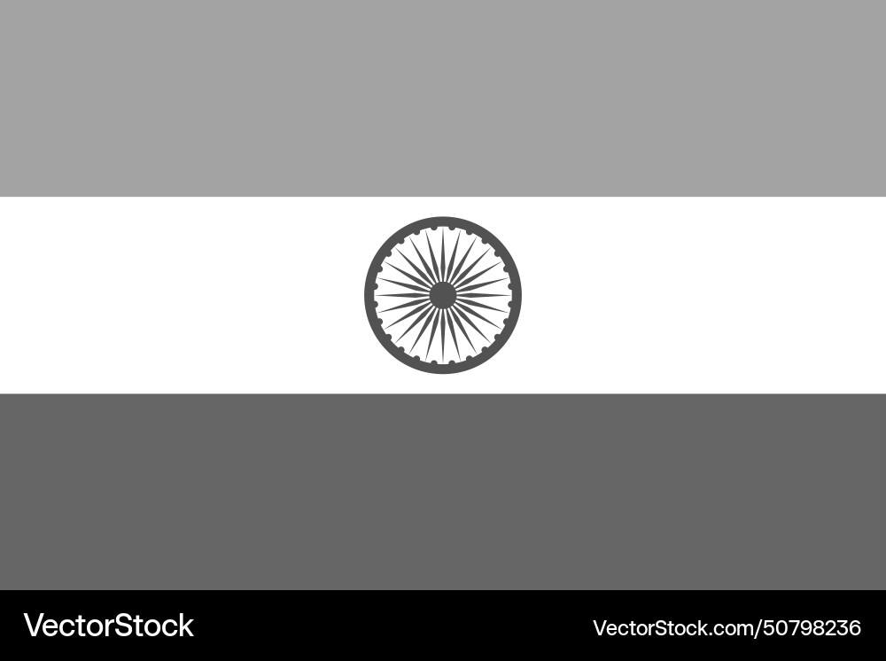 Greyscale flag of india Royalty Free Vector Image