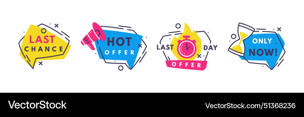 Hot sale countdown badges with last offer Vector Image