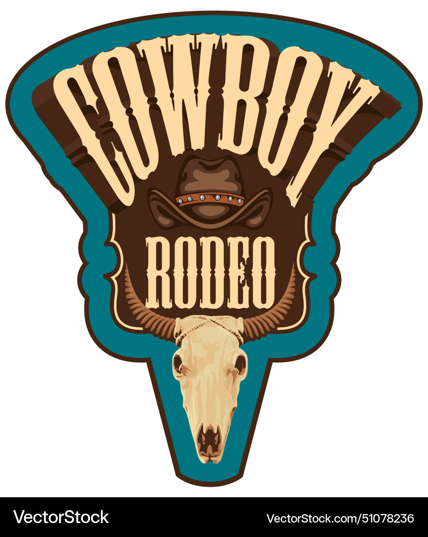 Logo for a cowboy rodeo show Royalty Free Vector Image