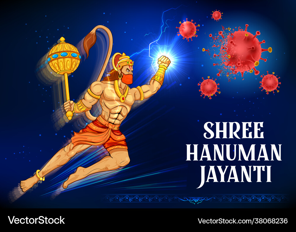Lord hanuman on abstract background Royalty Free Vector