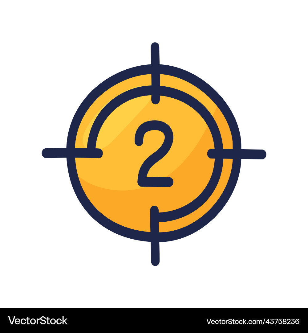 Movie countdown frame simple outline color icon Vector Image