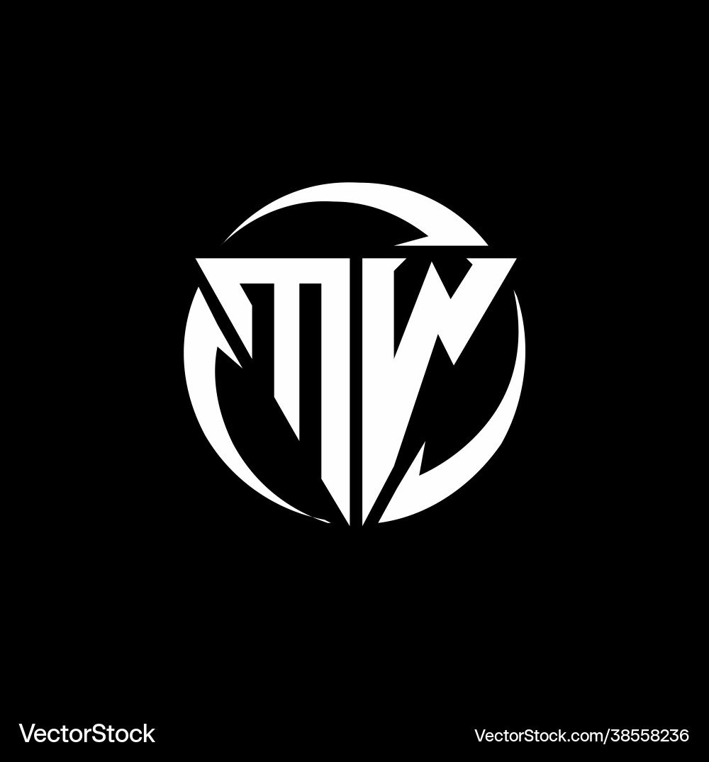 Mw logo monogram design template Royalty Free Vector Image
