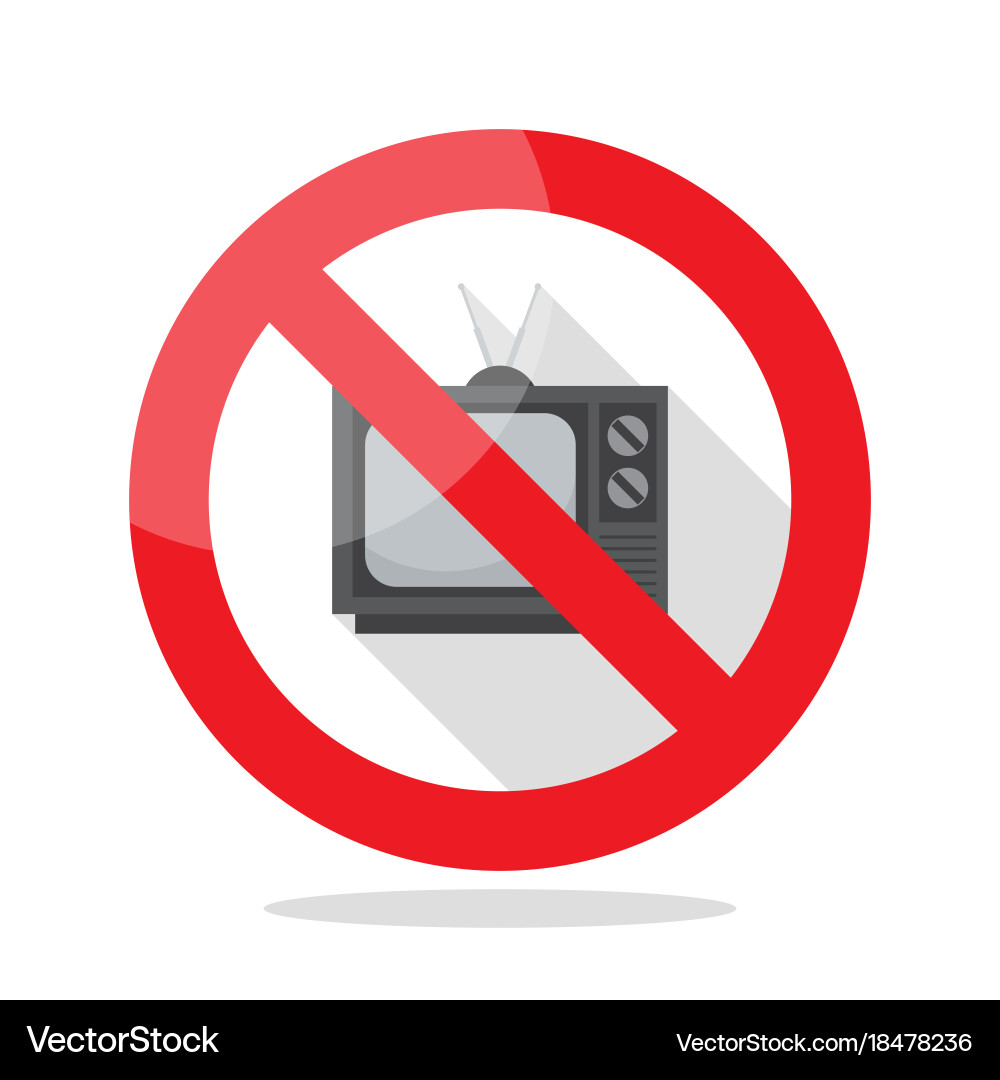 No television sign Royalty Free Vector Image - VectorStock