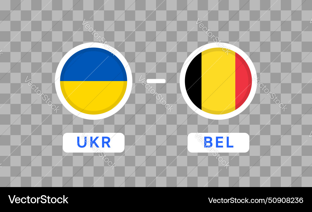 Ukraine vs belgium match design element flag Vector Image