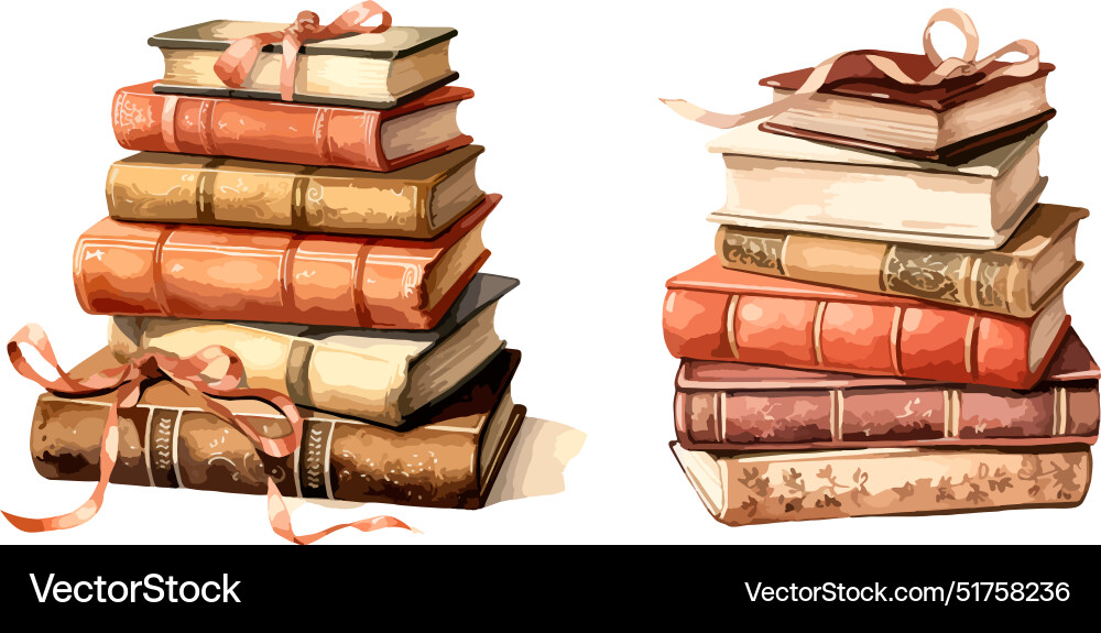 Victorian style books clipart Royalty Free Vector Image