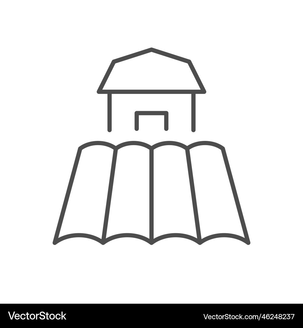 Agricultural field line outline icon Royalty Free Vector