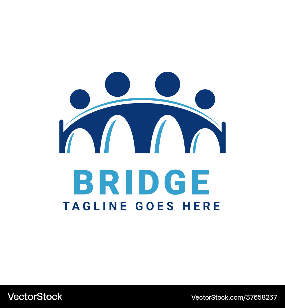 Bridge business people logo design template Vector Image