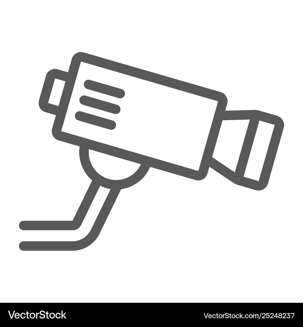Cctv camera line icon privacy and video security Vector Image