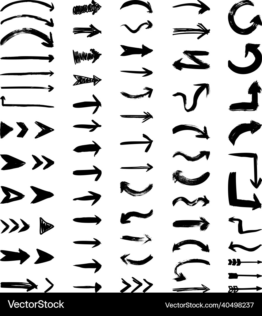 Collection of texturing arrows Royalty Free Vector Image