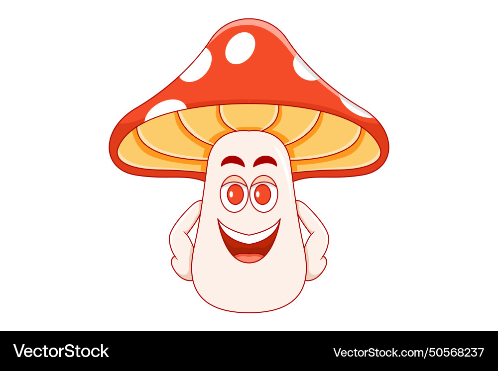 Cute mushroom character design Royalty Free Vector Image