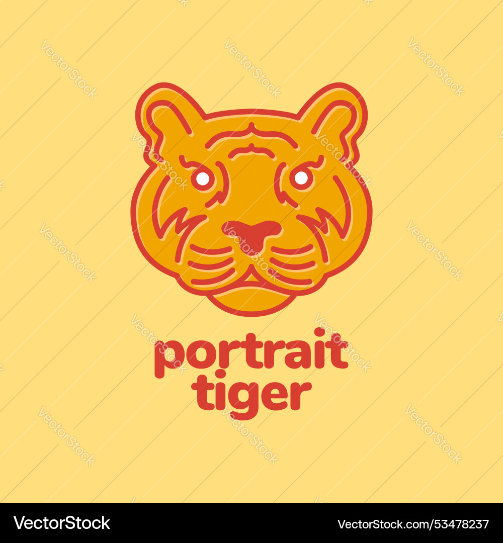Head tiger beast animal carnivore forest line Vector Image